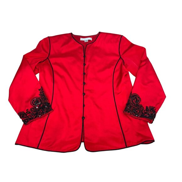 Miller Shor | Jackets & Coats | Miller Shor Vintage Silk Jacket 4 Red ...